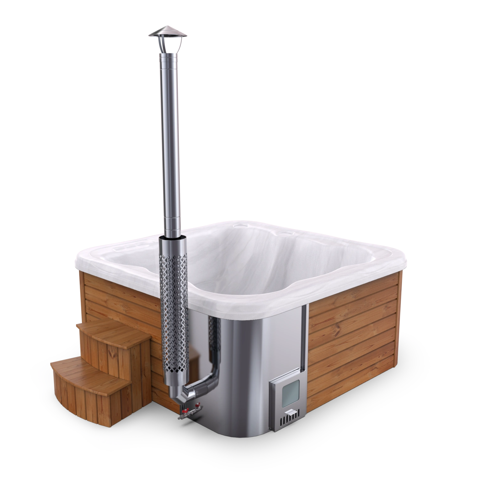 Jacuzzi Premium (Akryl) 200x200 cm Integrerad vedeldad kamin – Nordiska ...